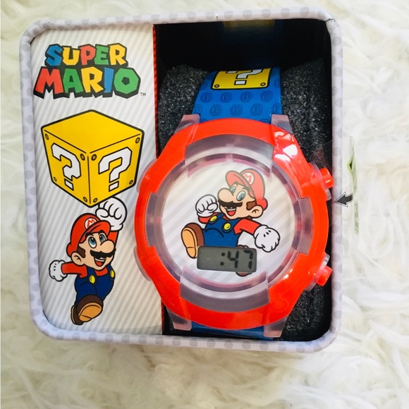 Wearables | Super Mario Digital Watch With Red And Blue Strap | Poshmark